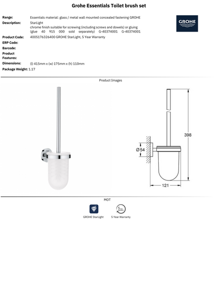 Grohe Essentials Toilet Brush Set – Spectiles