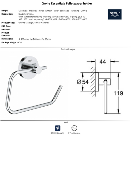 Essentials Toilet Paper Holder Without Cover – Spectiles