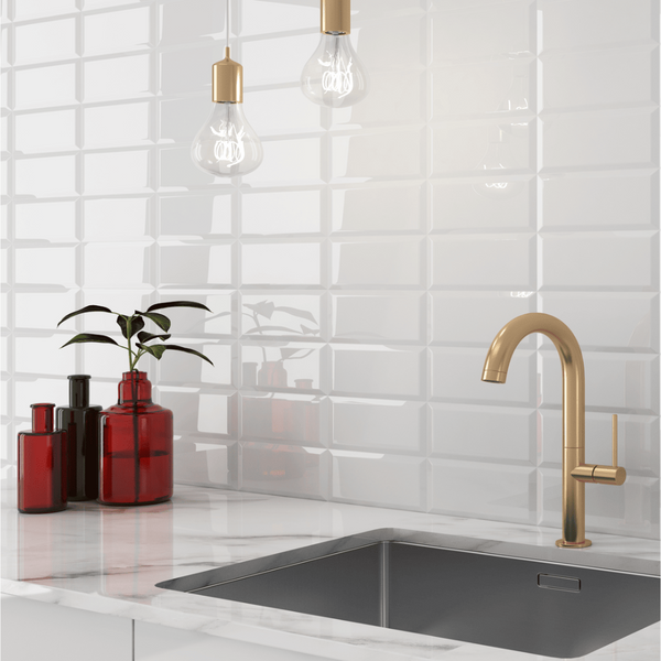 Blanco Liso Brillo Tile 100 x 200mm – Spectiles